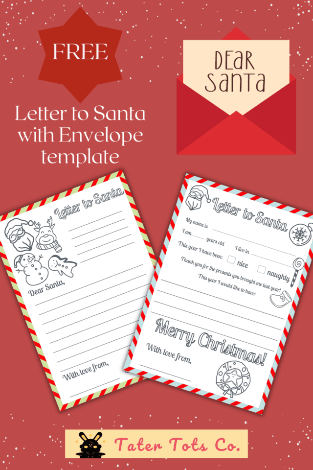 Free Printable Letter to Santa Stationery Set with Envelope Template ...