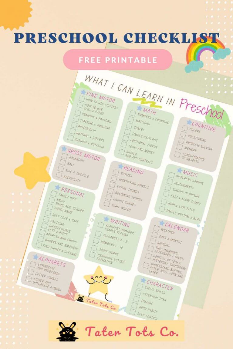 All in one preschool prep pack - Free Printable Checklist, Reward Chart ...