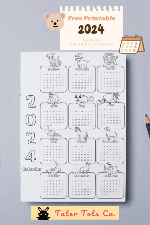 Colorful Adventures: Free Printable 2024 Calendar For Kids And The ...