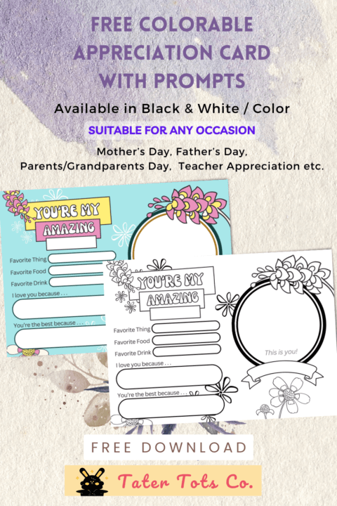 Free Printable Appreciation Card with Prompts for Kids to Write a ...