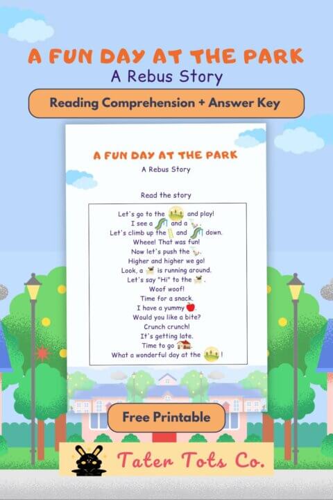Free Printable Rebus Story For Preschoolers: A Fun Day At The Park ...